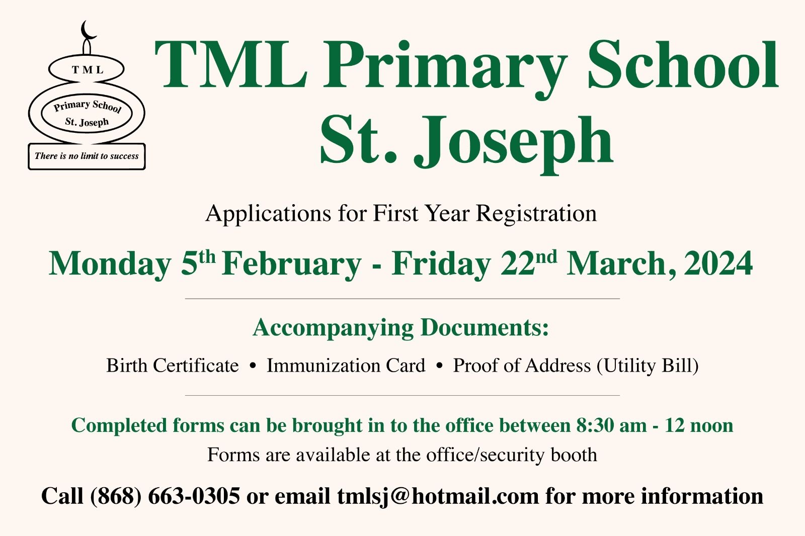 TML Primary School, St. Joseph – There is no limit to success!